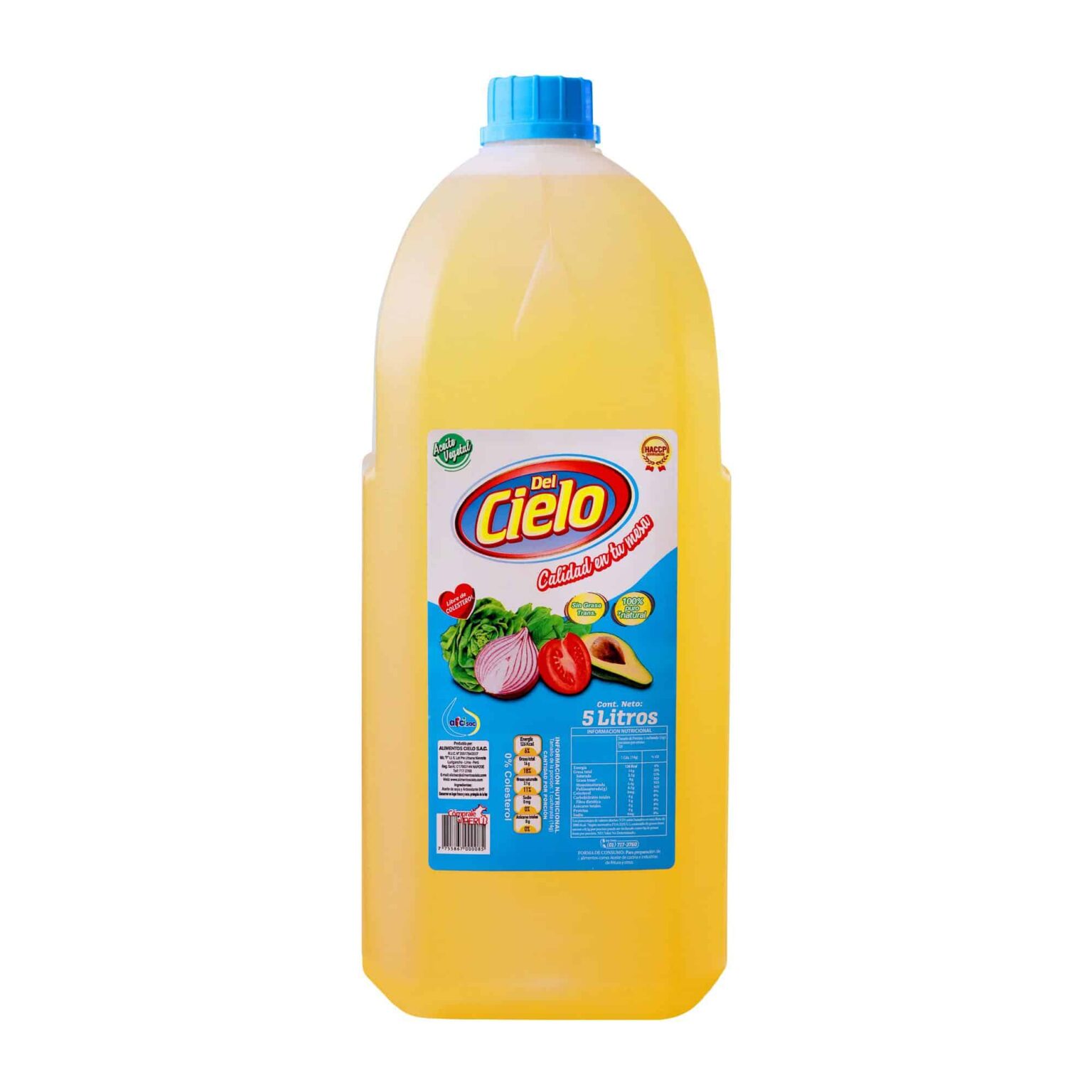 Aceite vegetal P/Blanco 5 L Del Cielo - Alimentos Cielo